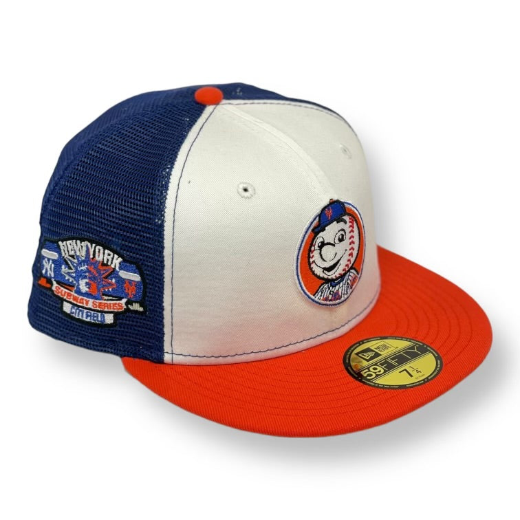 NEW YORK METS (WHITE) (TRUCKER) (SUBWAY SERIES) NEW ERA 59FIFTY FITTED ...