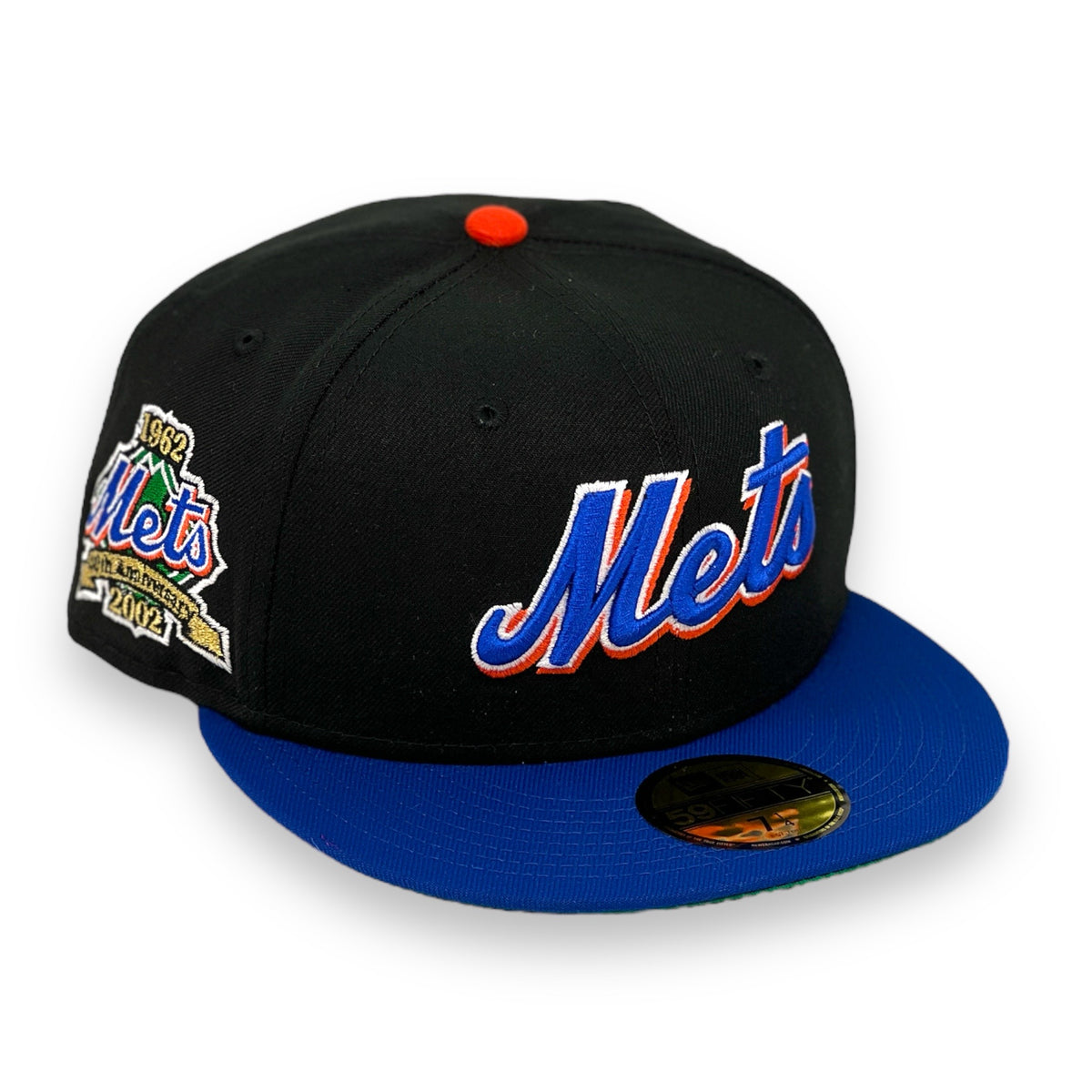 NEW YORK METS (BLACK) (40TH ANN) NEW ERA 59FIFTY FITTED (GREEN UNDER V ...