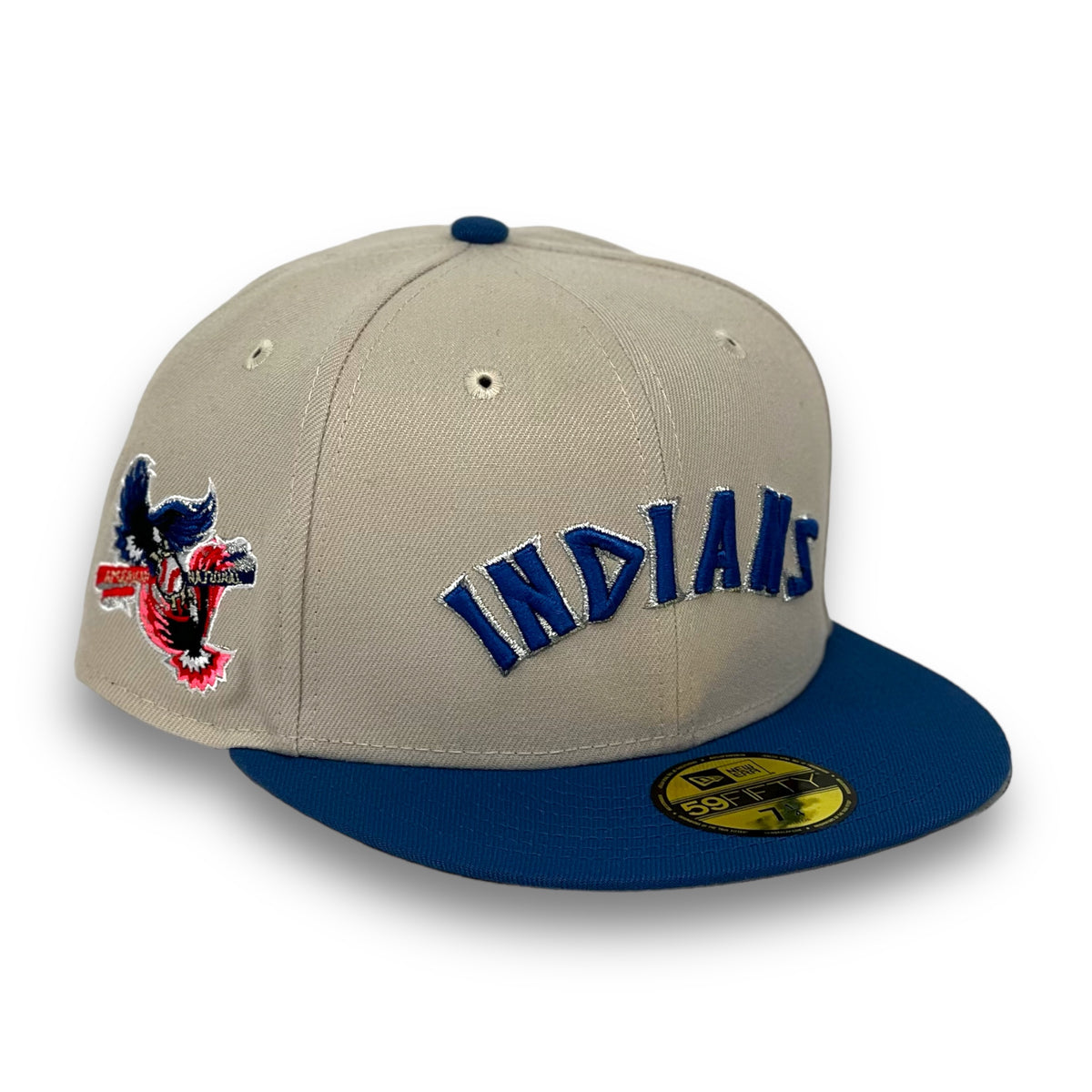 CLEVELAND INDIANS (STONE) (INTERLEAGUE LOGO) NEW ERA 59FIFTY FITTED ...